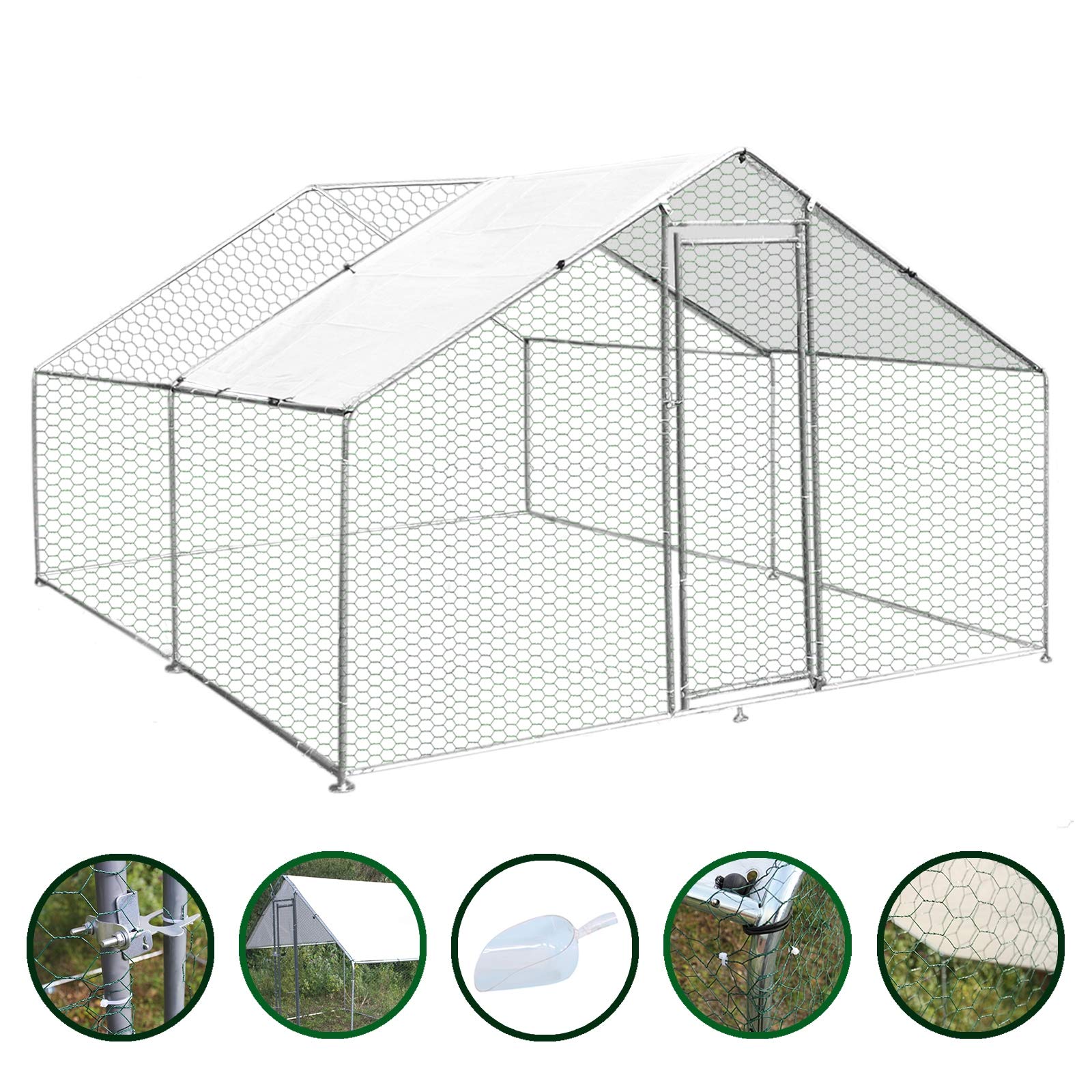Walk In Chicken Run Cage Coop 3m x 4m x 2m Dog Pen House Kennel Large ...