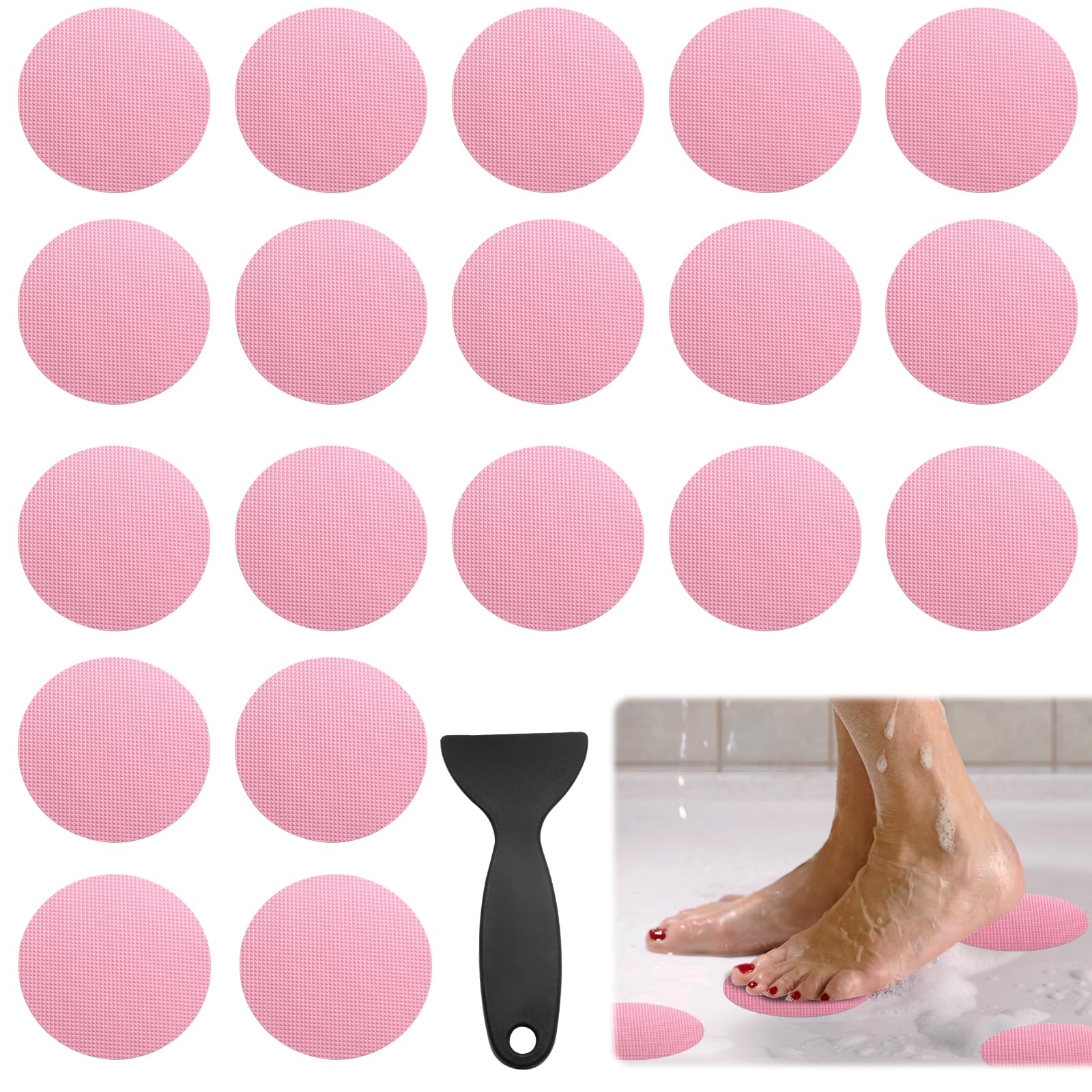Amazon.com: Coufce 24 PCS Bathtub Non Slip Stickers Pink Adhesive ...