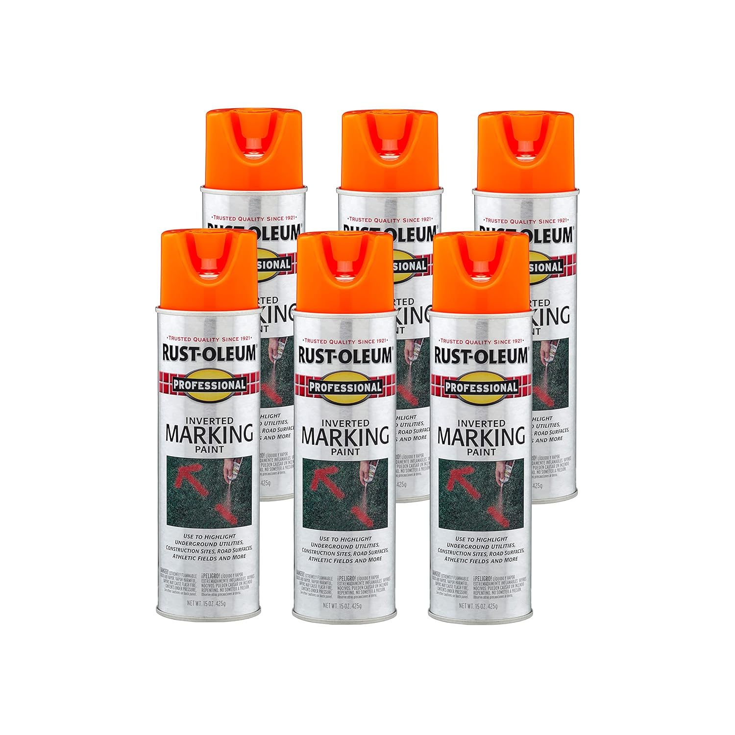 Rust-Oleum 2554838-6PK Professional Inverted Marking Spray Paint ...