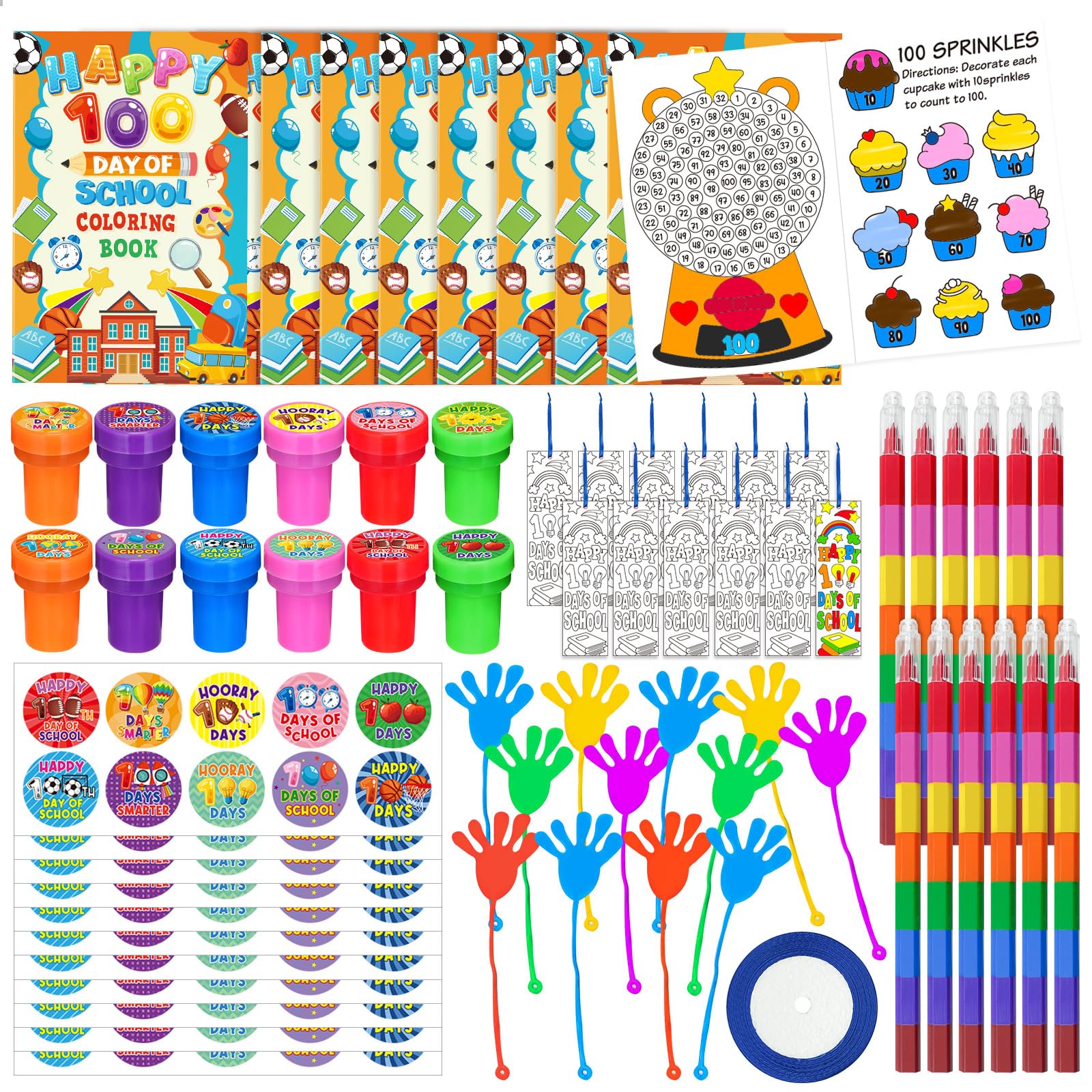 Amazon.com: 72 Pcs 100 Days of School Awards Set 100th Day of School ...