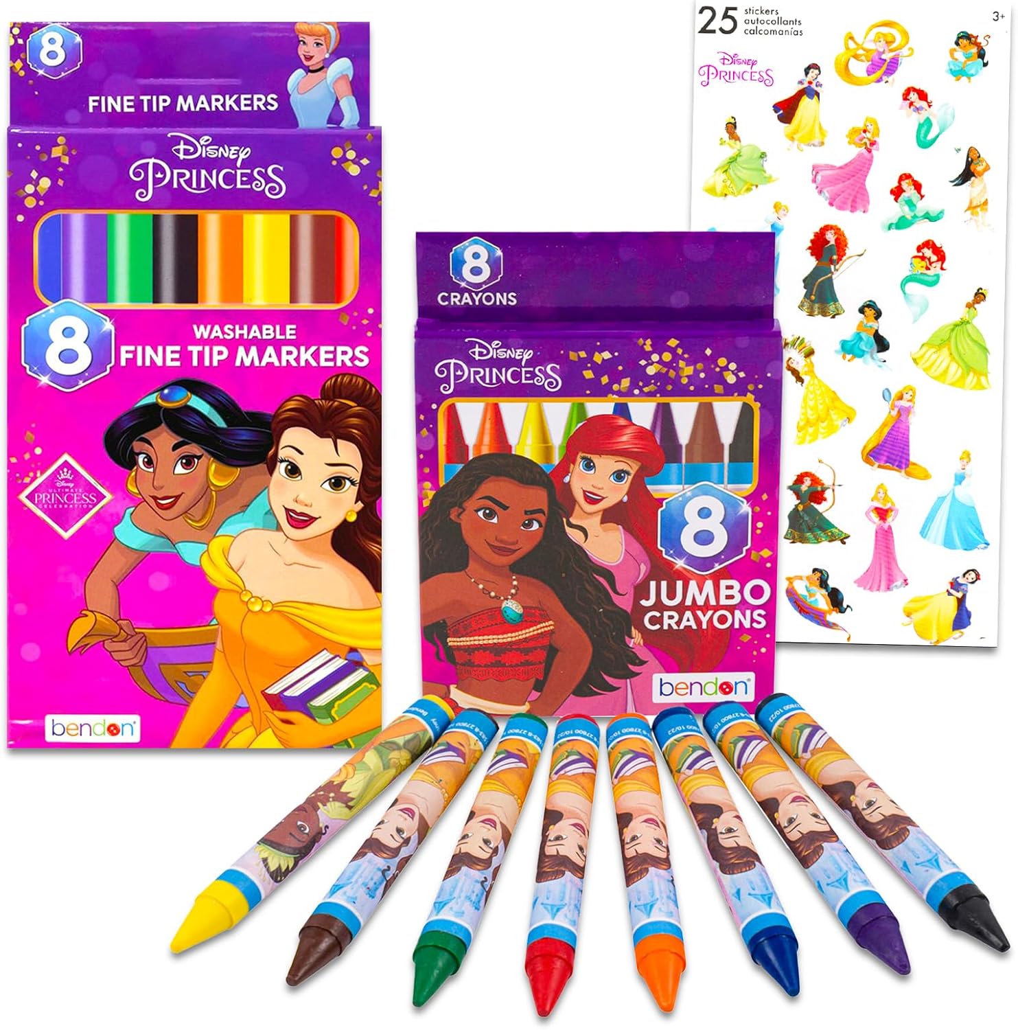 Amazon.com: Disney Princess Coloring Set for Girls - Bundle with 8 ...