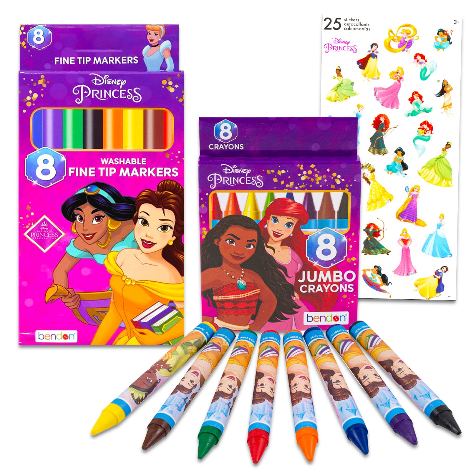Amazon.com: Disney Princess Coloring Set for Girls - Bundle with 8 ...