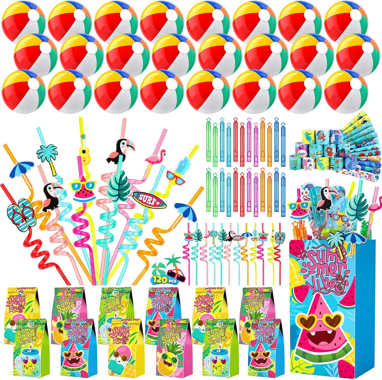 Amazon.com: Pool Party Favors and Beach Party Favors - 120 PCS Party ...
