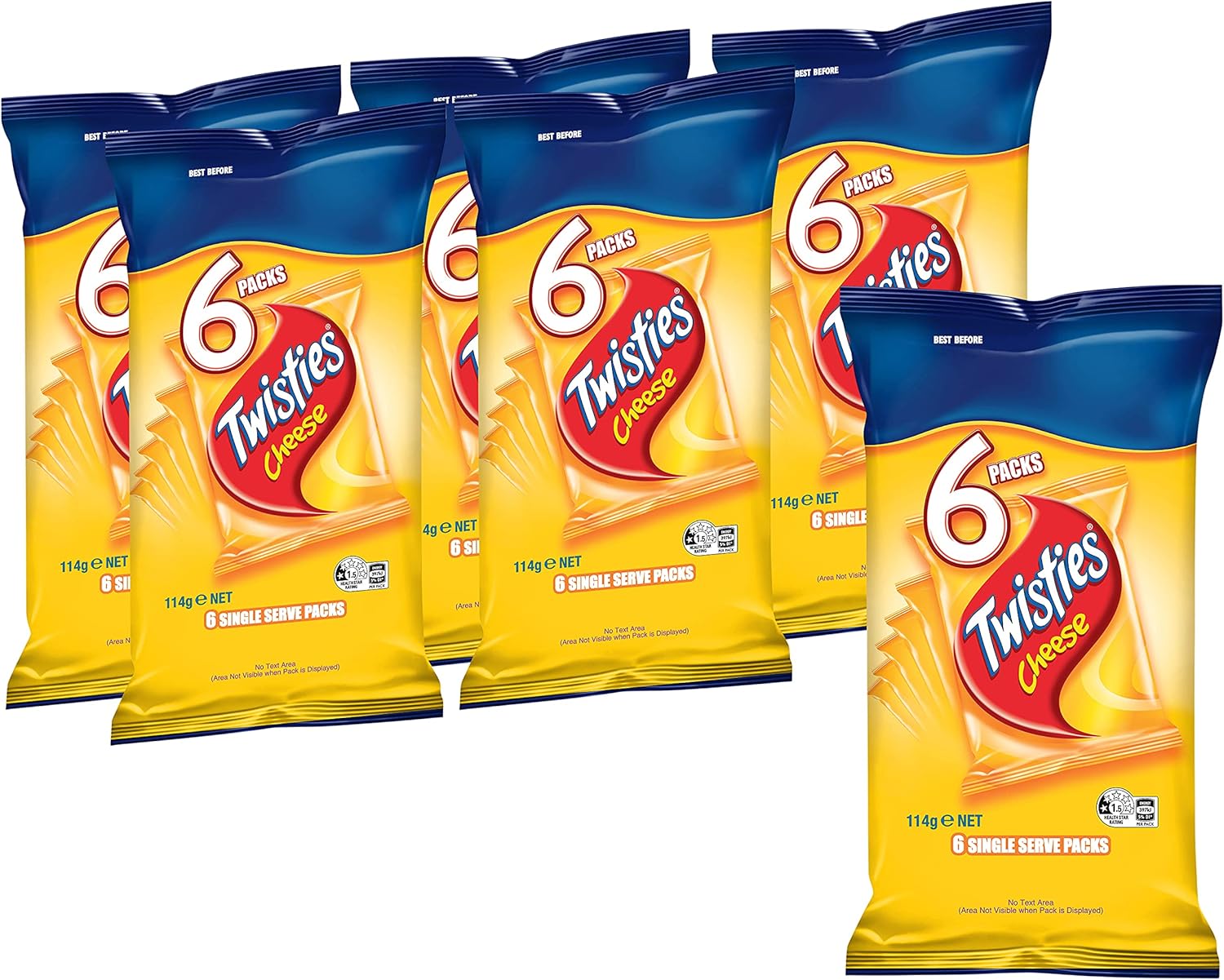 Twisties Cheese Snacks Multipack, 12 Packs (6 x 19 Grams) - 72 Single ...