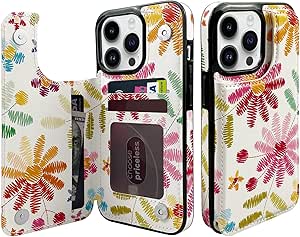 Amazon.com: TopPerfekt Flip Leather Wallet Case Card Holder Compatible with iPhone 13 Pro 6.1 ...