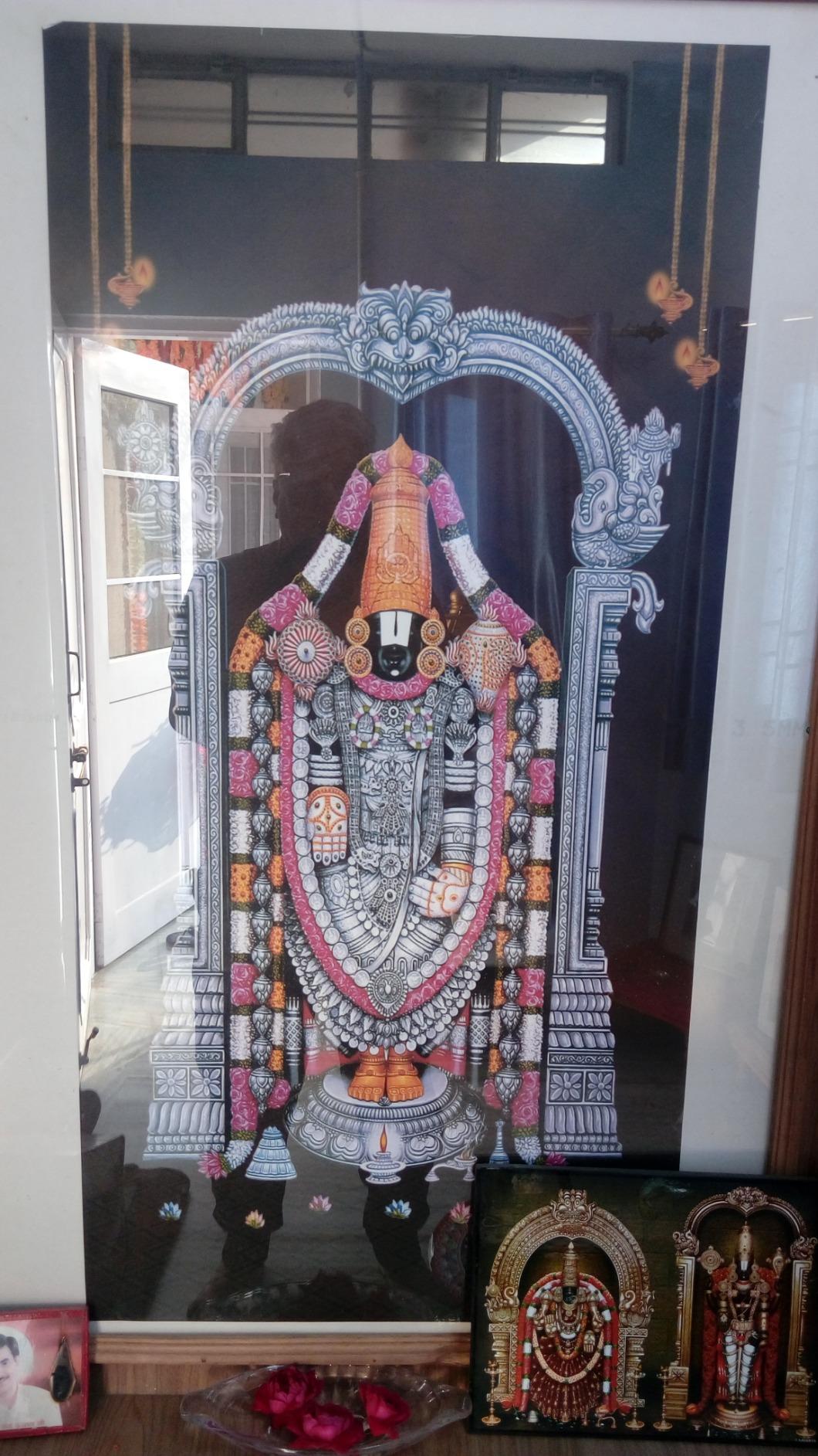 Bm Traders Tirupati Balaji Unframed Sparkle Wall Sticker Poster (Vinyl ...
