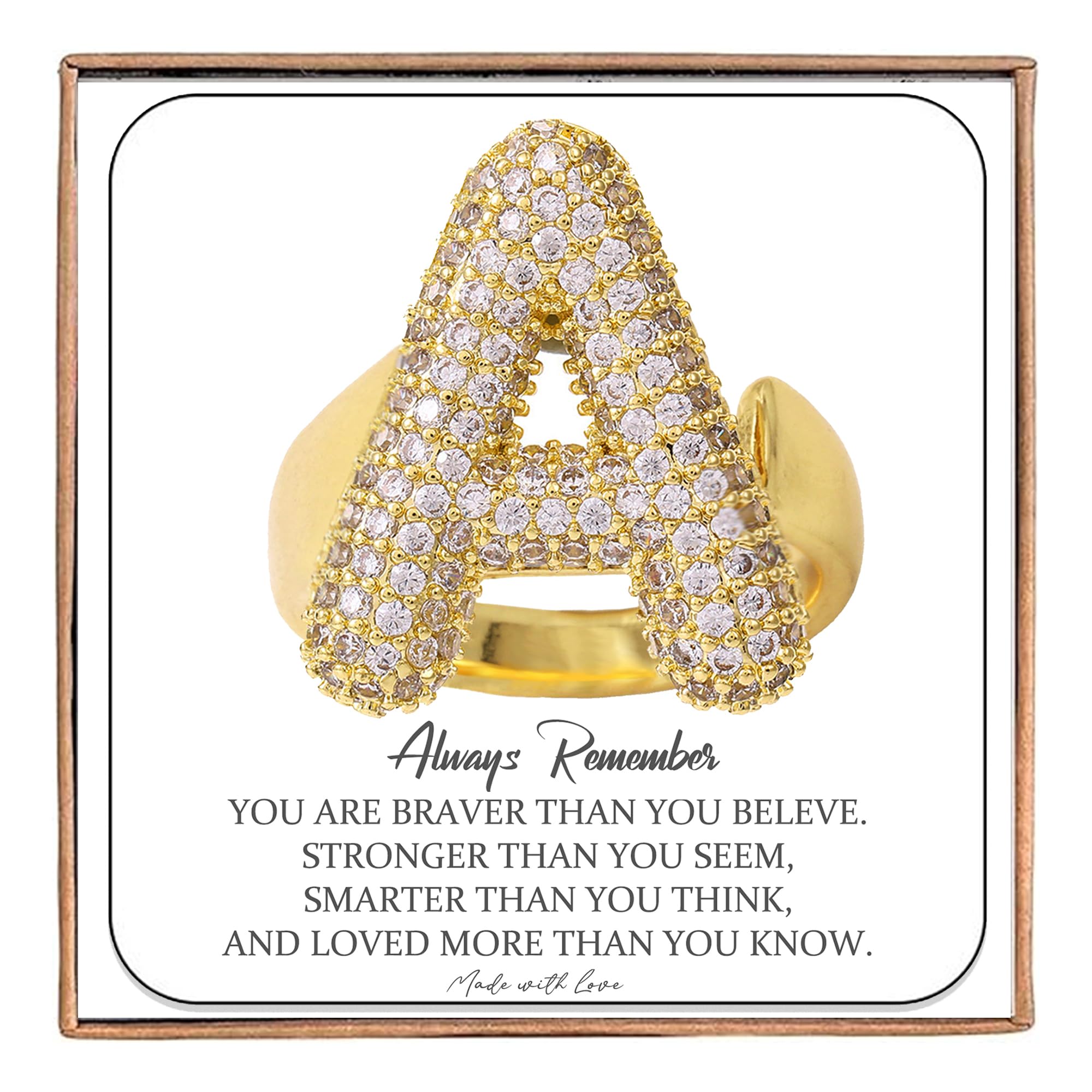 Amazon.com: Bubble Initial Rings for Women Bubble Letter Ring Balloon ...