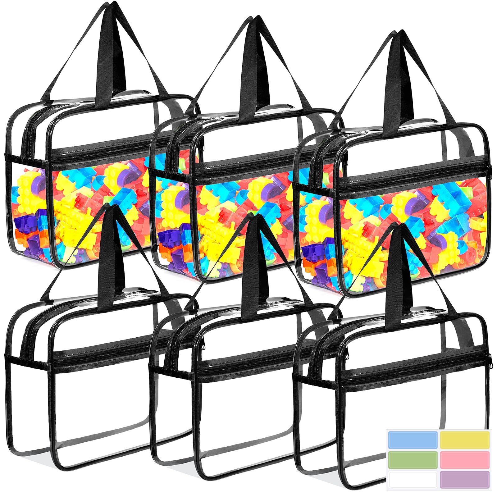 Amazon.com: 6 Packs Large Toy Storage Bags with Front Pocket, Dual ...