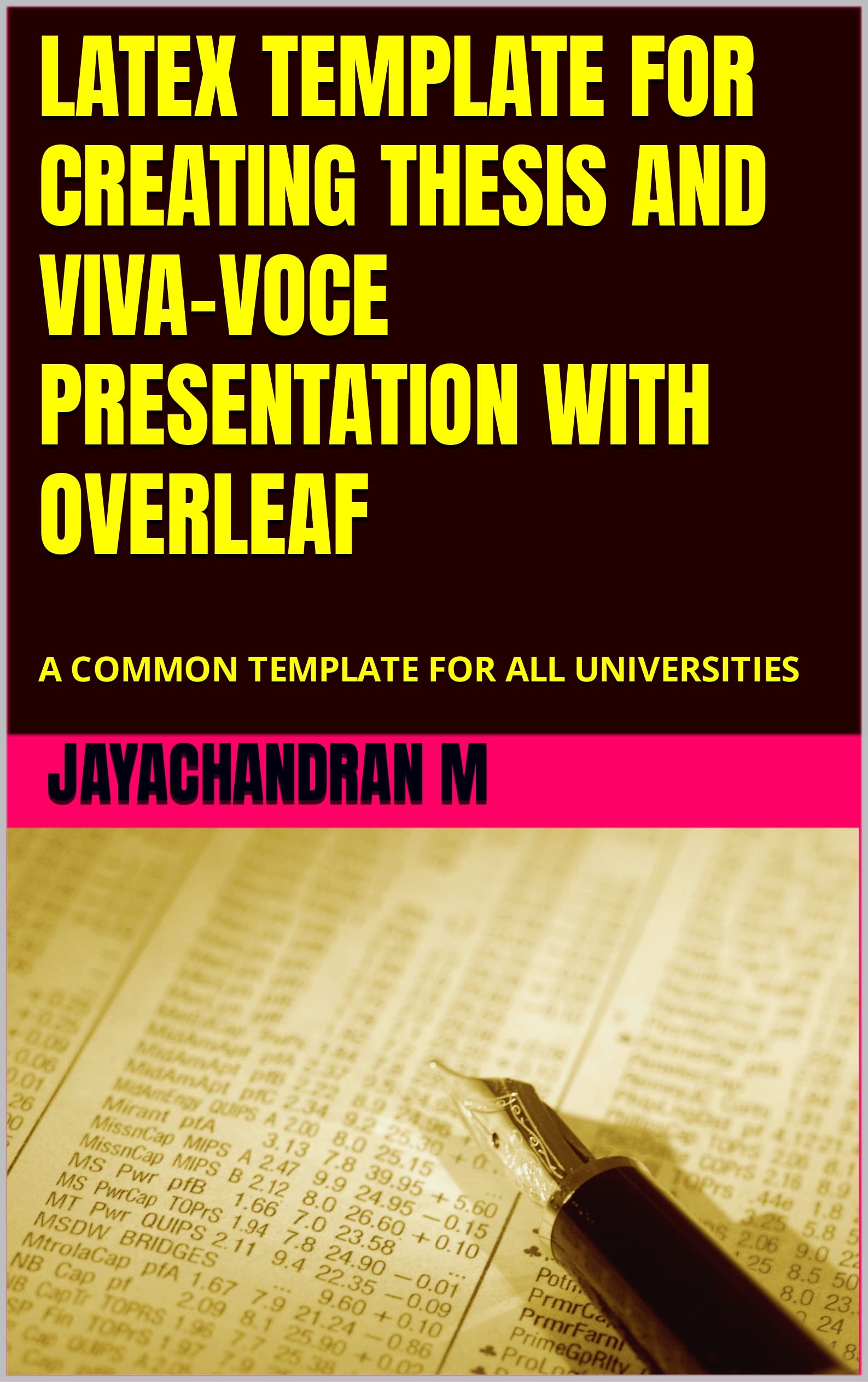 Buy LATEX TEMPLATE FOR CREATING THESIS AND VIVA-VOCE PRESENTATION WITH ...