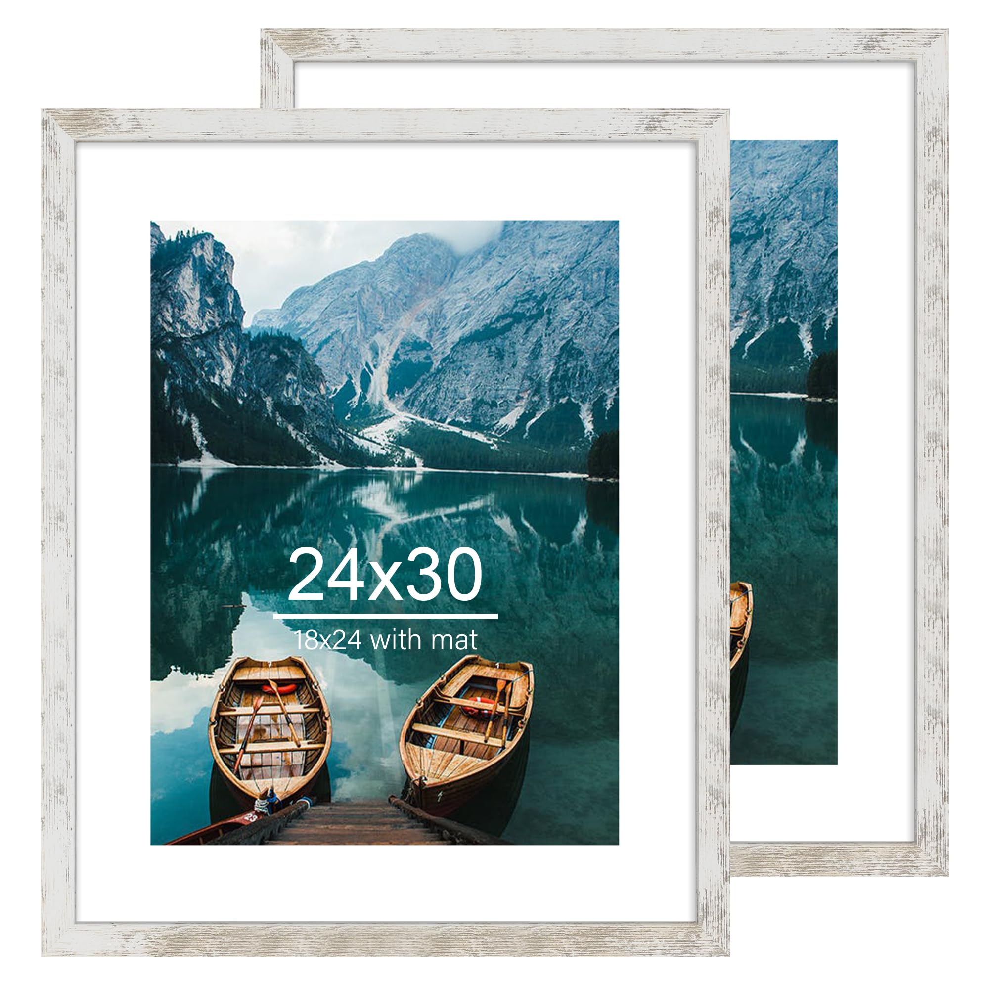 Amazon.com - Hongkee 24x30 Frame Set of 2, Distressed White Wood Style ...