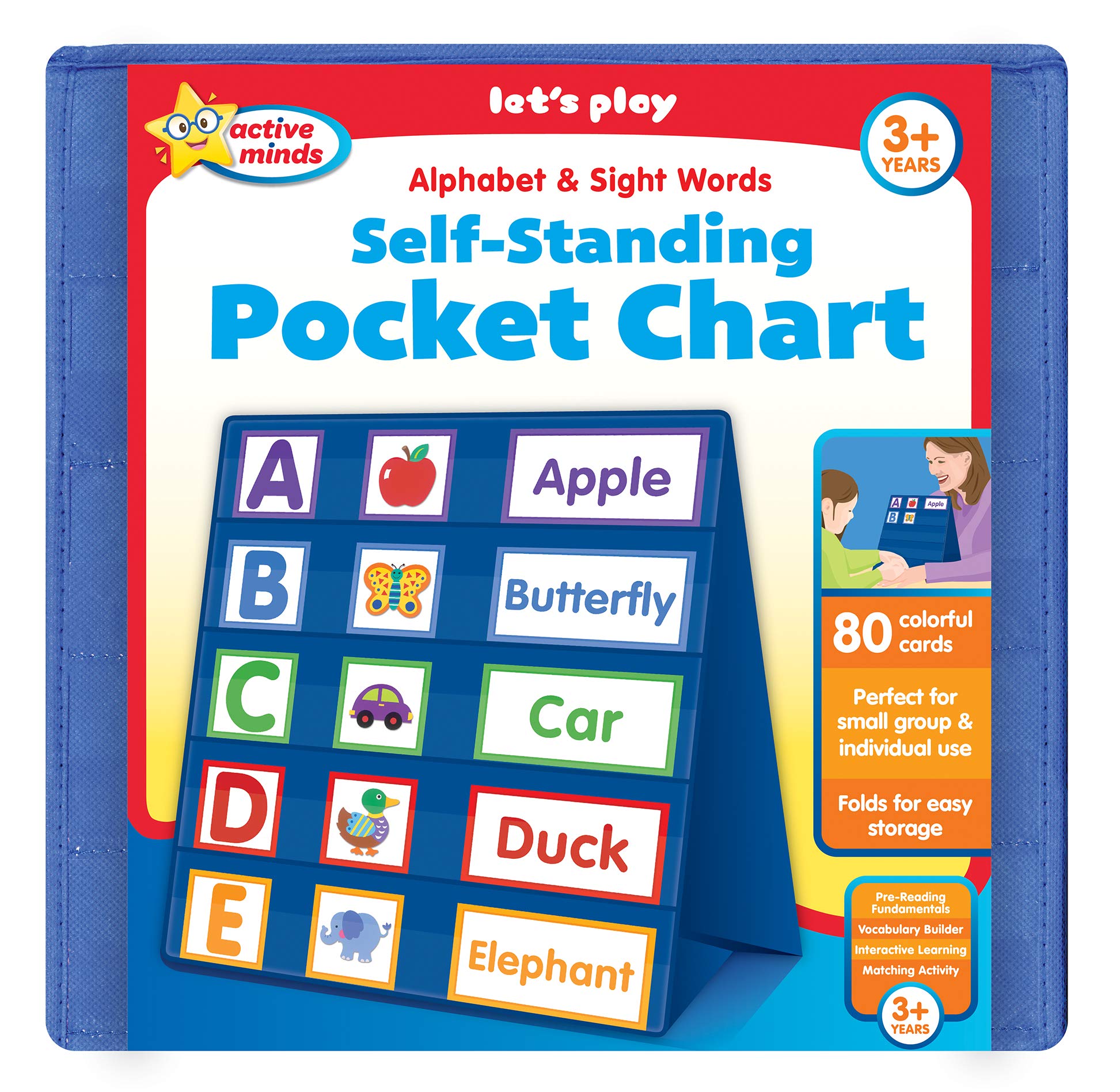 Active Minds - Alphabet & Sight Words Self-Standing Pocket Chart ...