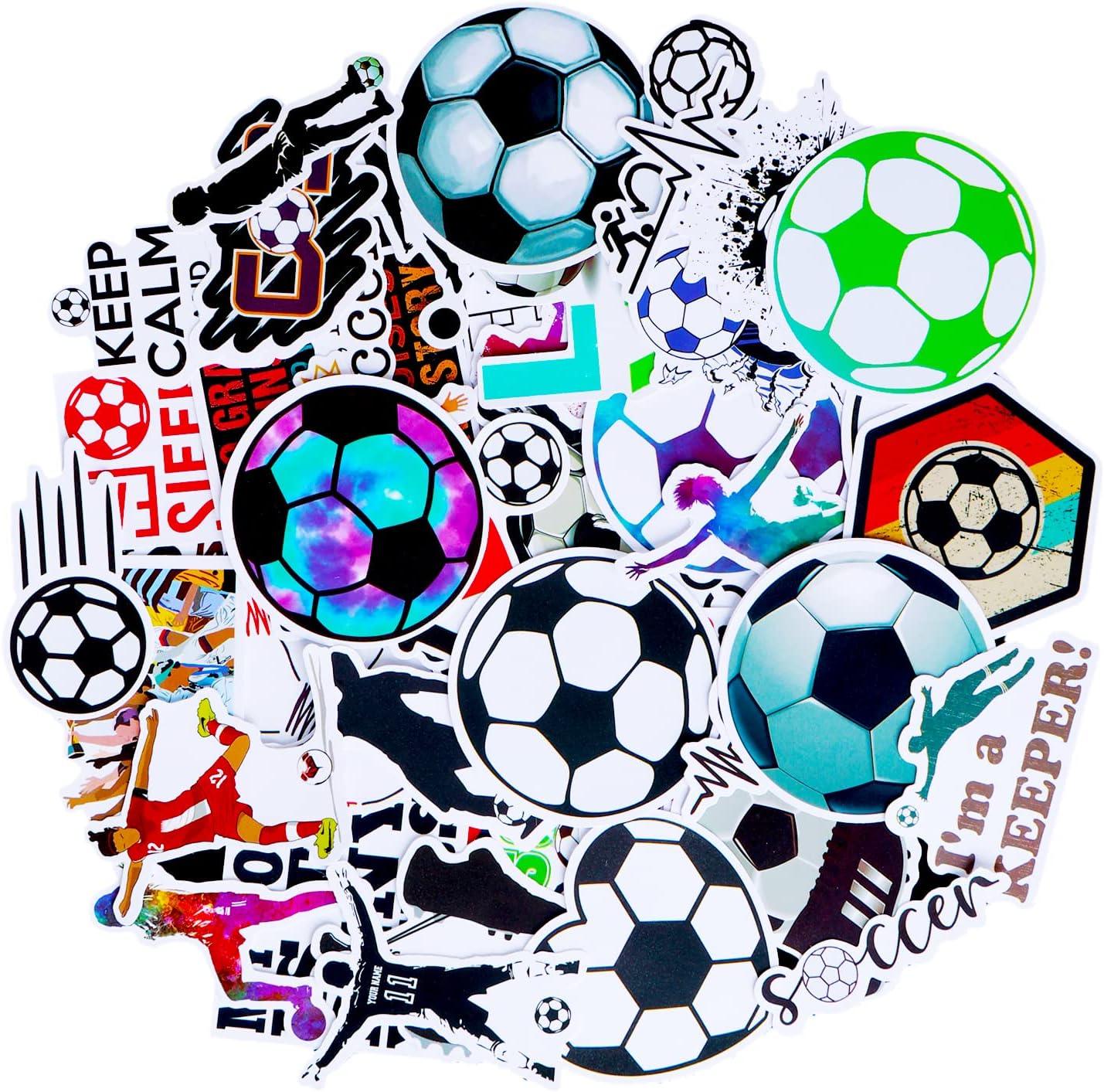 AXEN 100PCS Football Stickers Pack, Football Fans Vinyl Stickers ...