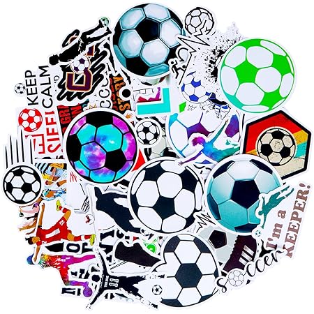 Amazon.com: 50PCS Soccer Stickers,Soccer Sports Decals Vinyl Waterproof ...