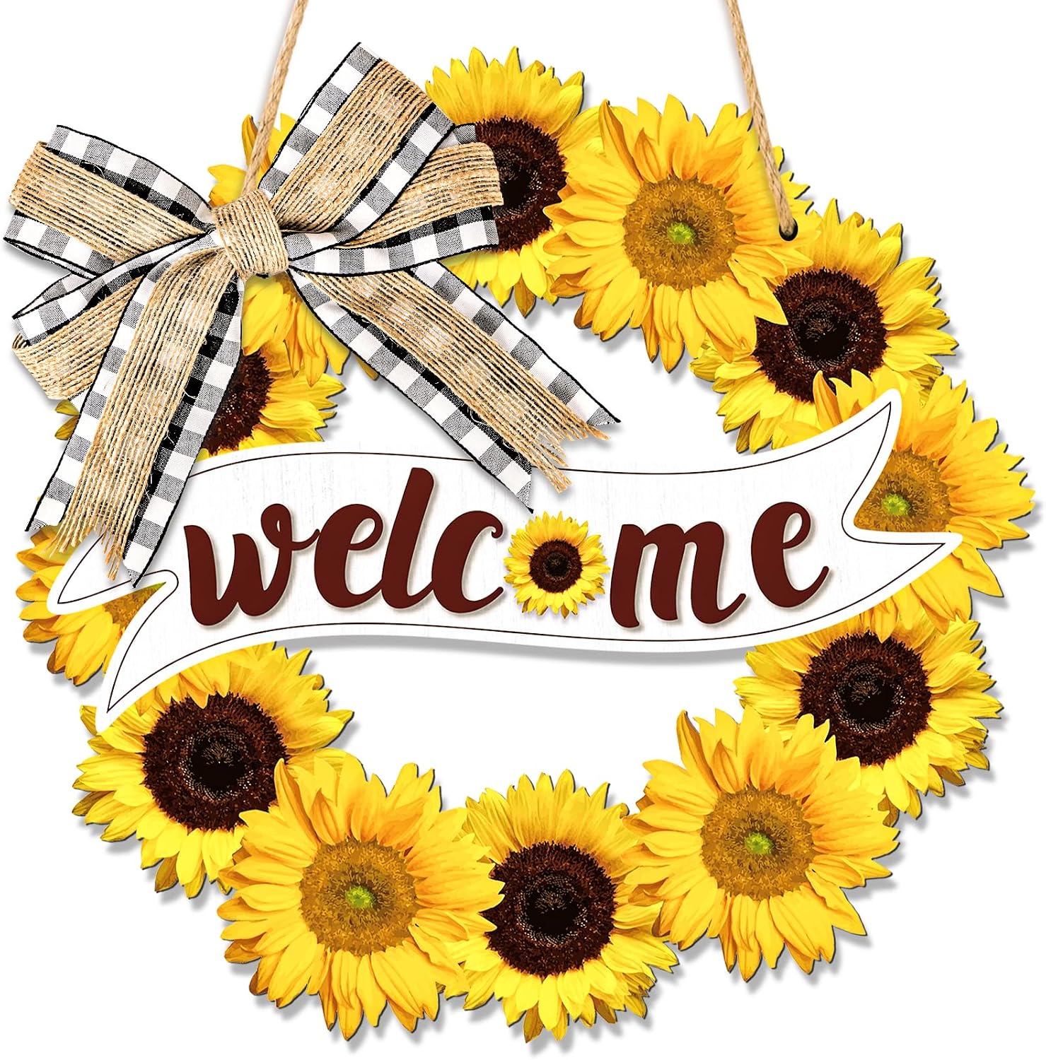 Amazon.com: 80UncleKimby Sunflower Wreaths for Front Door Decor Summer ...