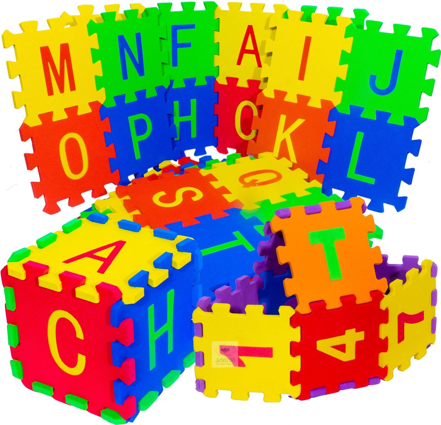 Buy Ankirant 36 Pieces 3X3 inch 8mm ABCD Alphabet Blocks Puzzle Foam ...
