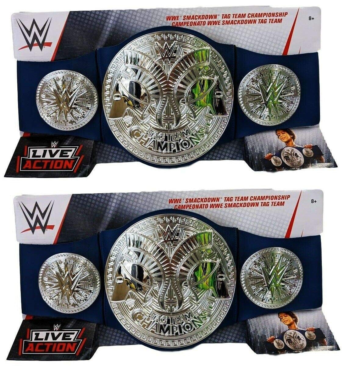 Wrestling Set of 2 WWE Mattel Smackdown Tag Team Championship Replica ...