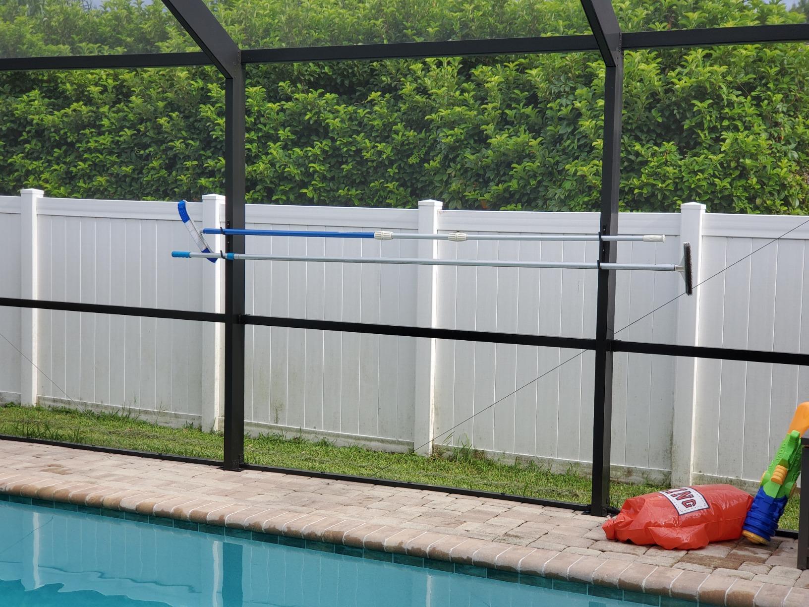 Amazon.com : Aquatix Pro Pool Pole Hanger Premium 2pc Black Aluminium ...