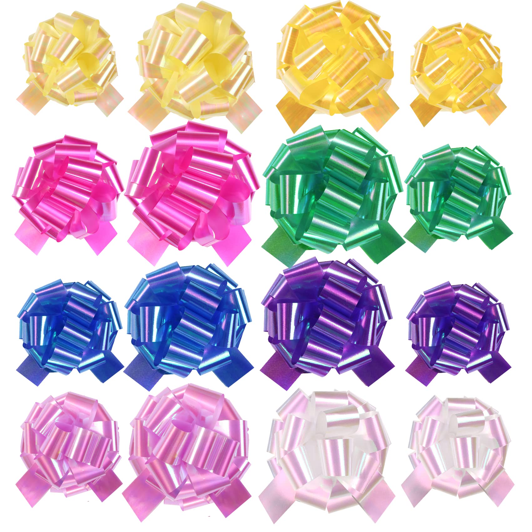 Amazon.com: PAPER FAIR 48Pcs 8 Color Iridescent Easter Gift Pull Bow ...
