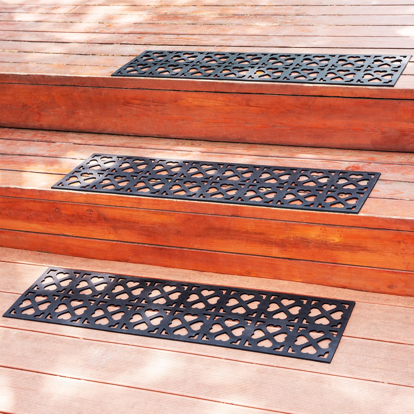 Snapklik.com : Rubber Stair Treads 6PCS, 35 X 10 Rubber Outdoor Stair ...