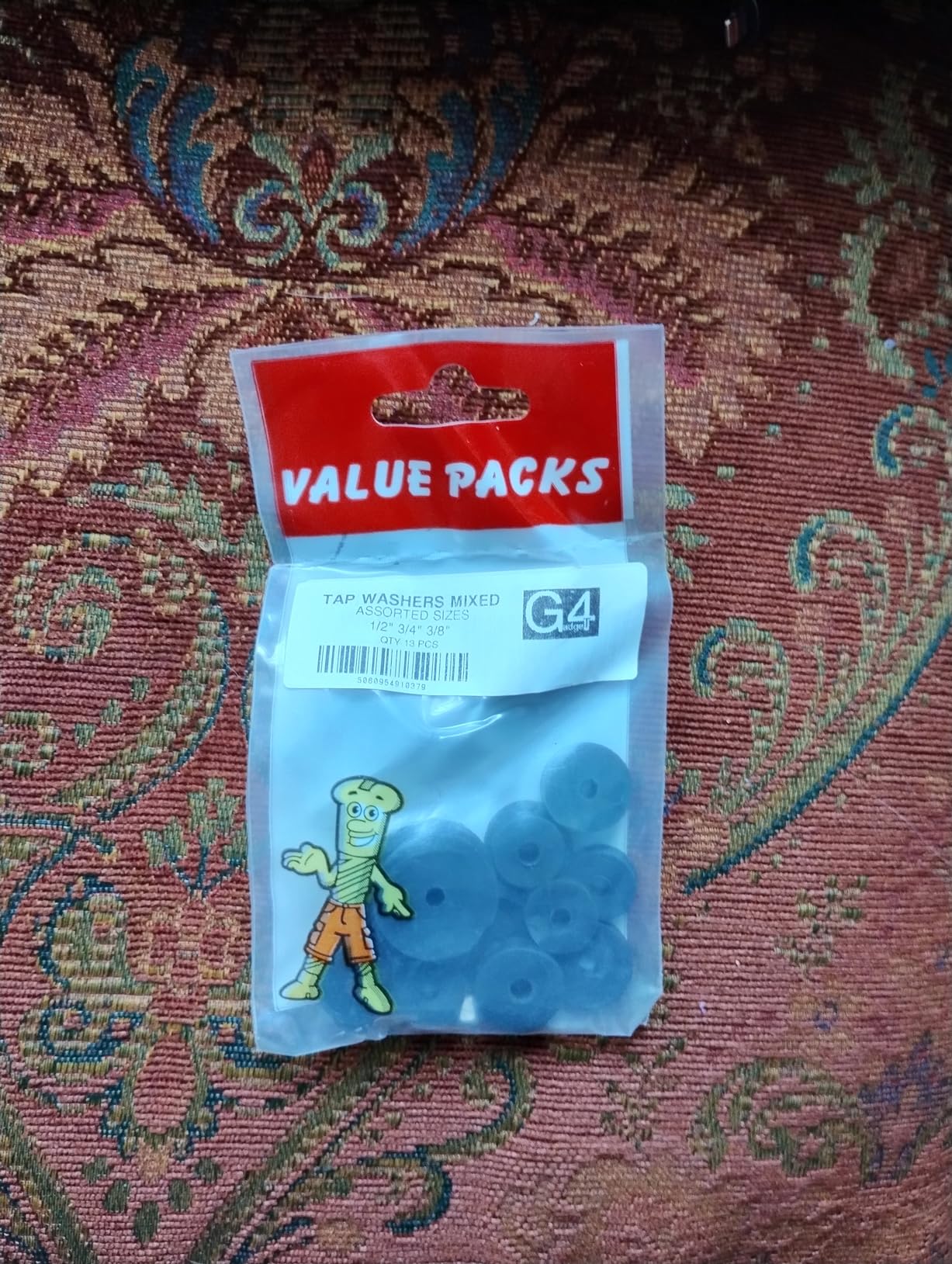 Assortment of Rubber Flat Pack Of 13 Tap Washers 3/8" or 1/2" or 3/4 ...