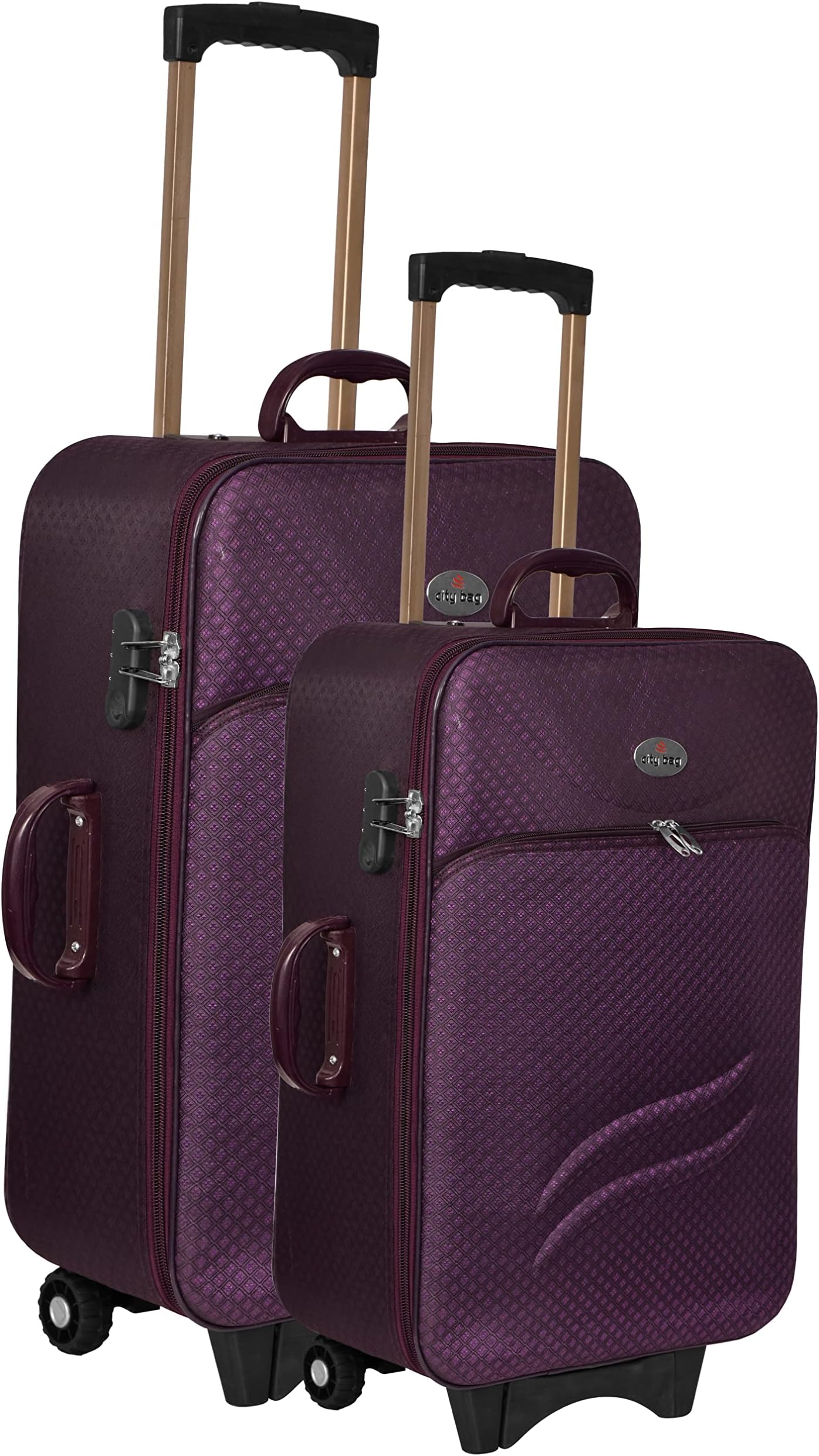 Buy Carylite 2 Pc Set 55 & 65 Cms-Small & Medium Soft Sided Luggage ...