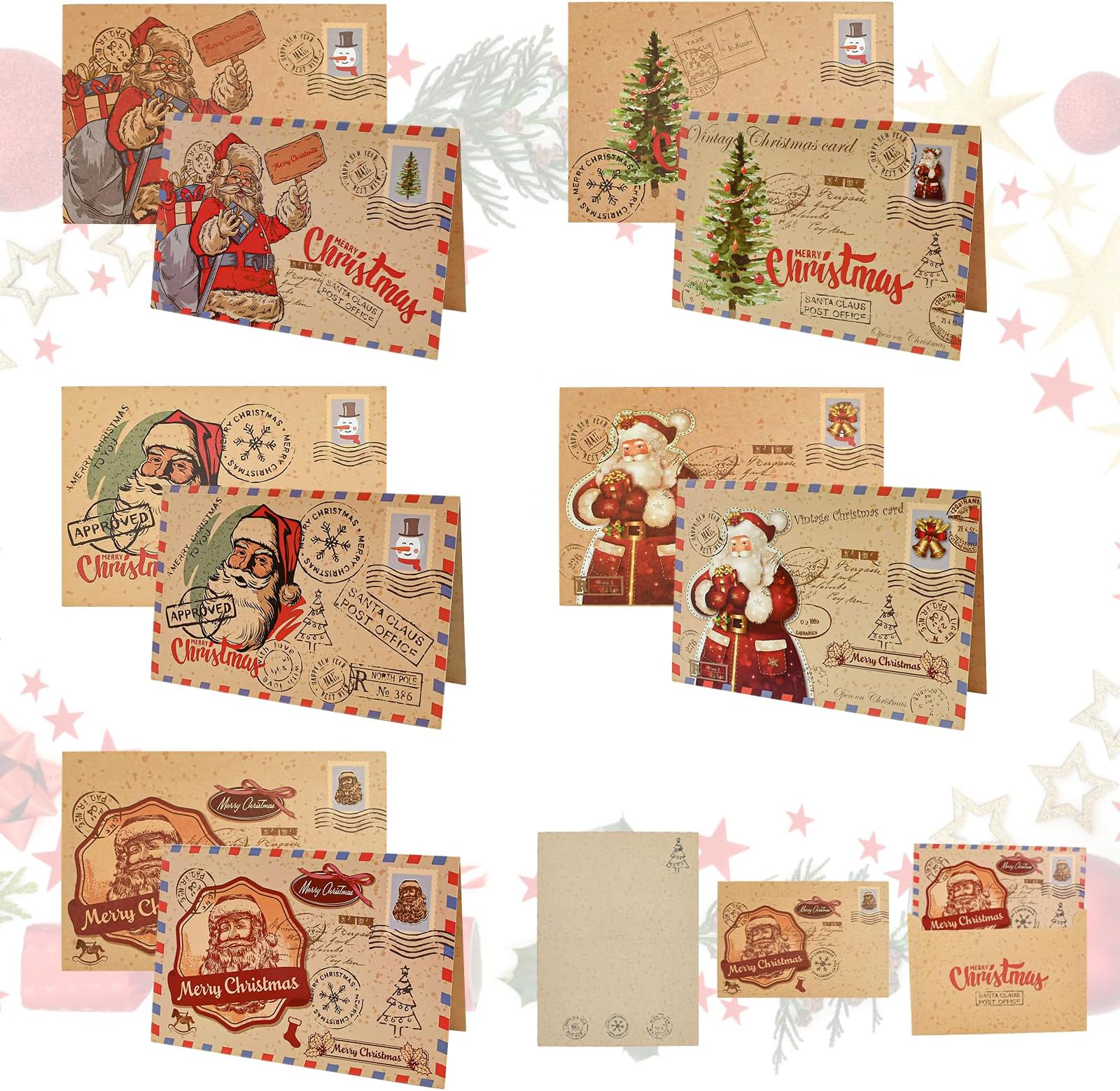 MUXIWOM Carte de Noel avec Enveloppe, 24 Pièces Carte Noel, A6 Cartes ...