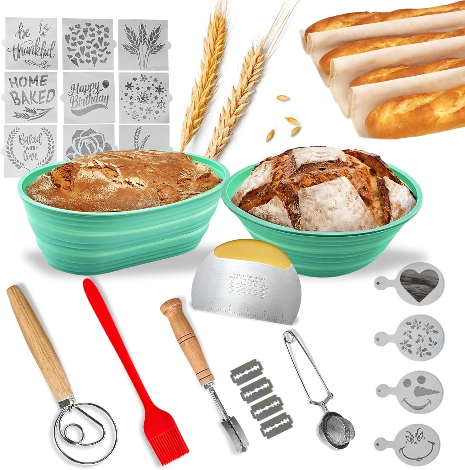 Amazon.com: VAYEX Silicone Banneton Bread Proofing Basket - Bread ...