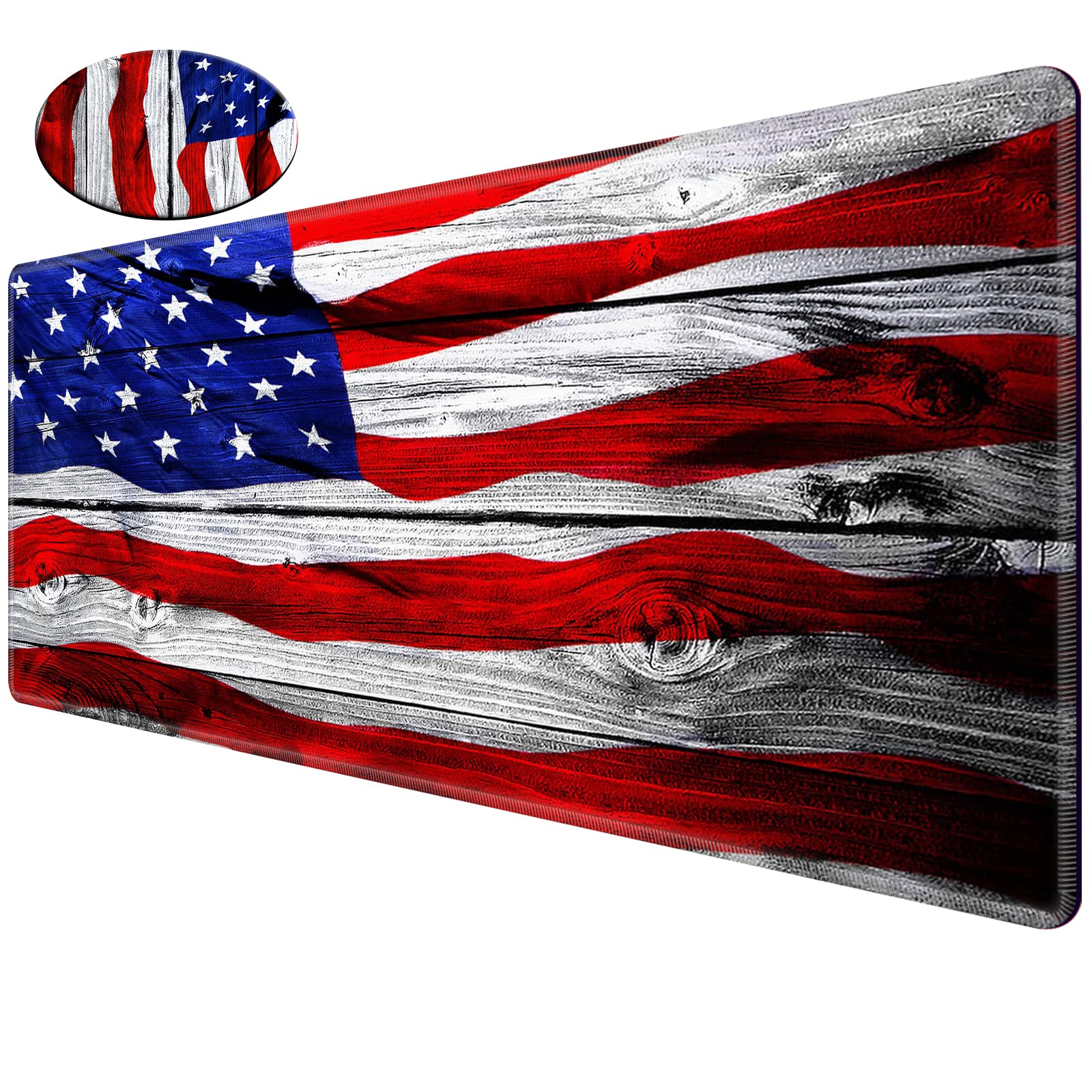 Amazon.com: Large Gaming Mouse Pad, EDGFRTOIO Retro American USA Flag ...