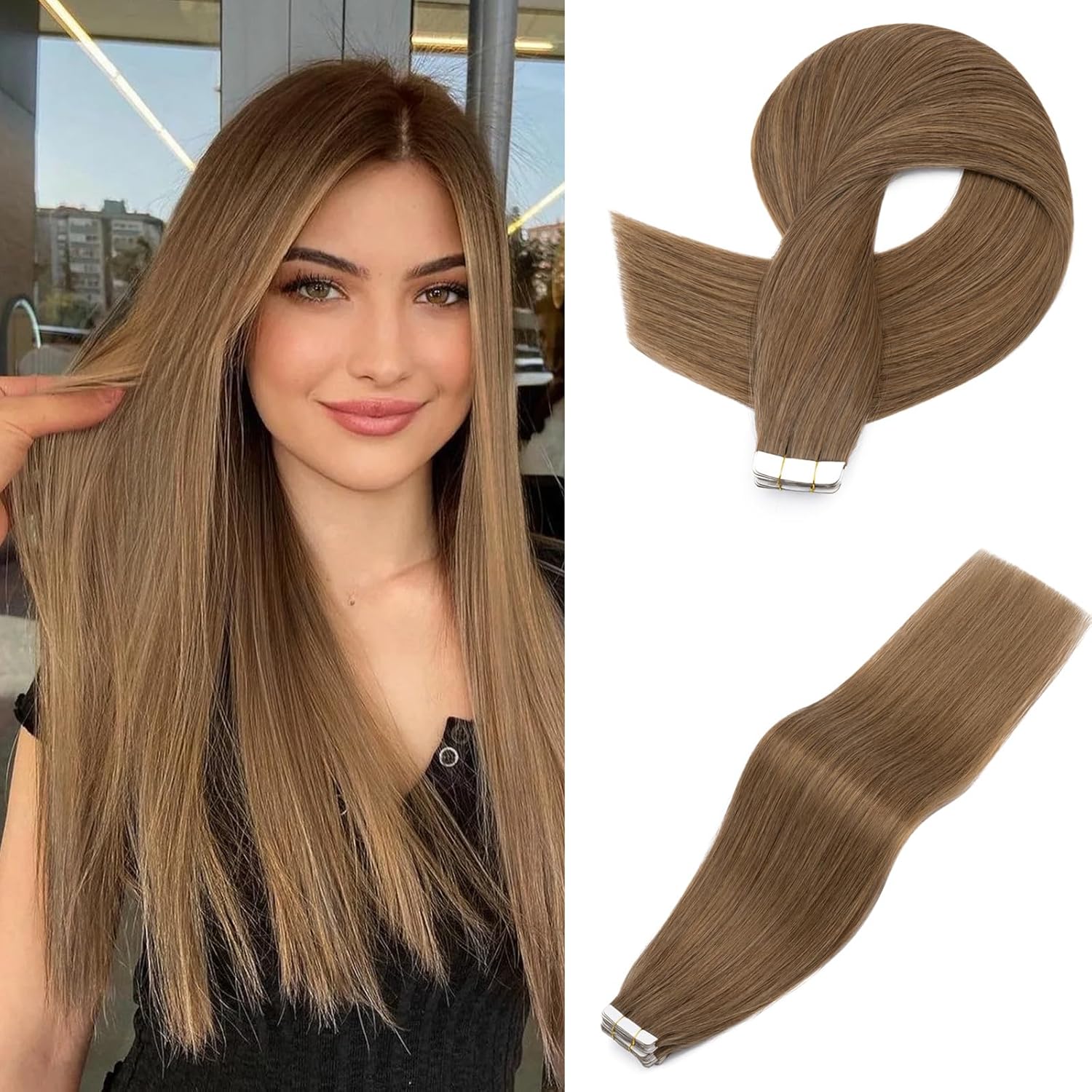 Amazon.com : Rich Choices Tape in Hair Extensions Human Hair 20pcs 30g ...