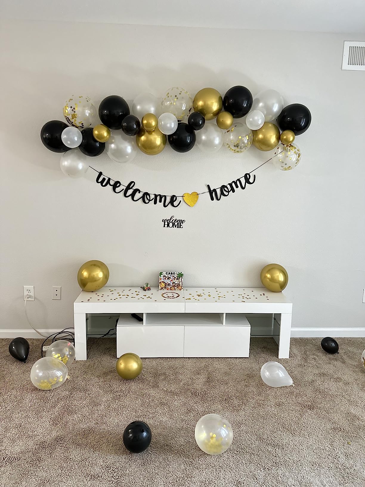 Amazon.com: Welcome Home Decorations, Hombae Gold Black Welcome Home ...