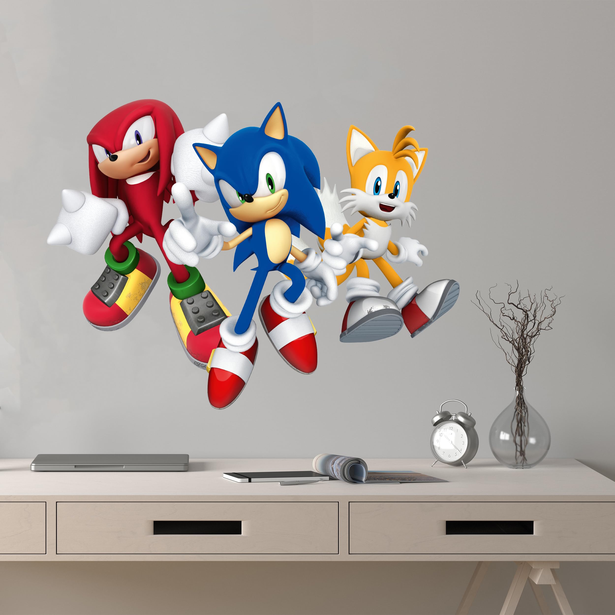 Sonic The Hedgehog Wall Sticker - Sonic Knuckles and Tails in Air Wall ...