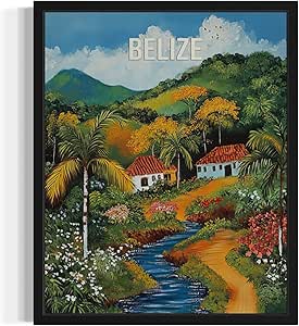 Amazon.com: Belize Countryside Wall Art Poster Print, Rural Landscape ...