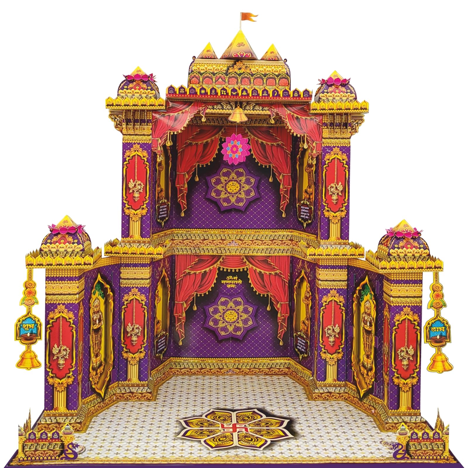Buy Shree Space - A2 Big Mandir Paper Makhar, DIY 3D Paper Big Mandir ...