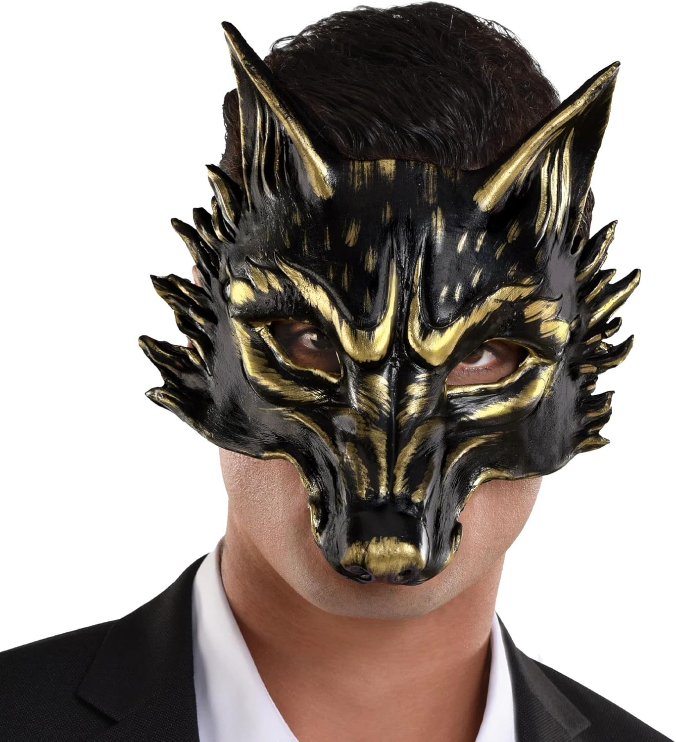 Amazon.com: Wolf Mask | Black/Gold | 1 Pc. : Clothing, Shoes & Jewelry