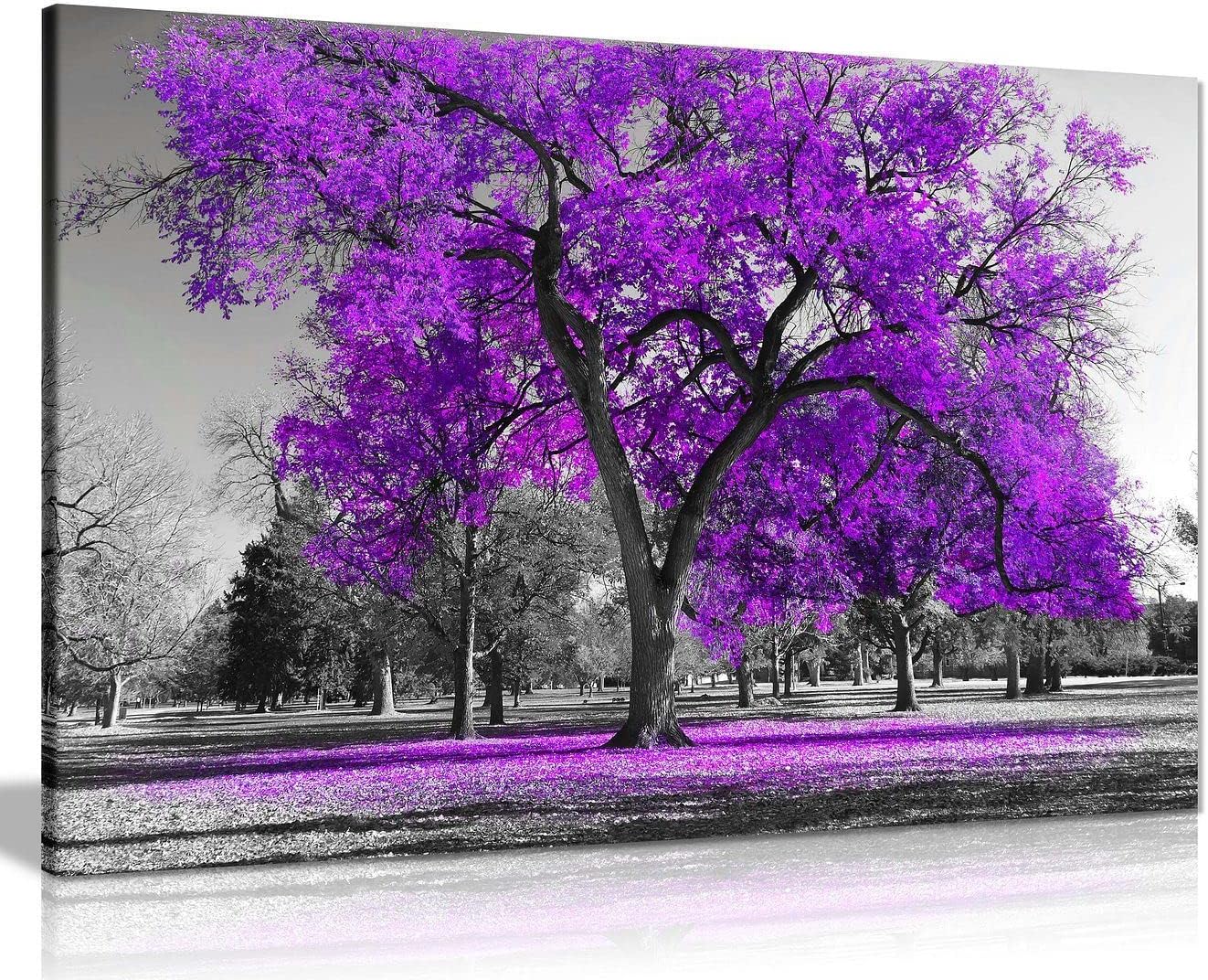 WALL ART INTERIORS Large Red Forest Waterfall Landscape Box Canvas ...