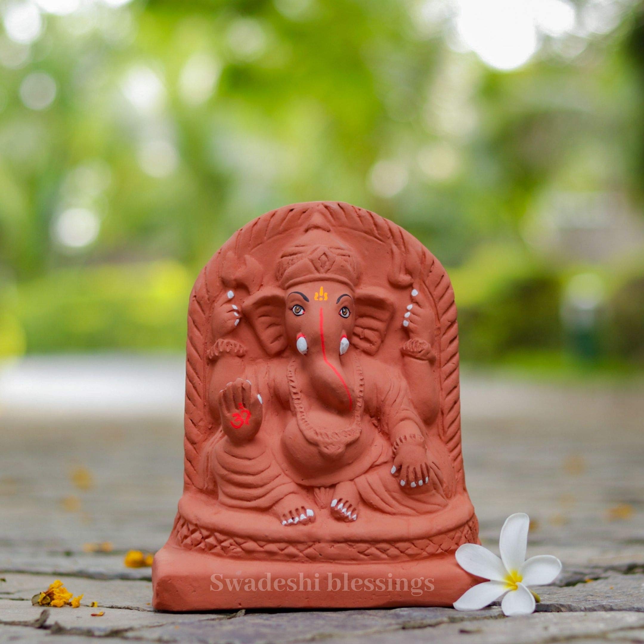 Buy Swadeshi Blessings Handmade 100% Eco-Friendly Tulsi Clay Ganesha ...