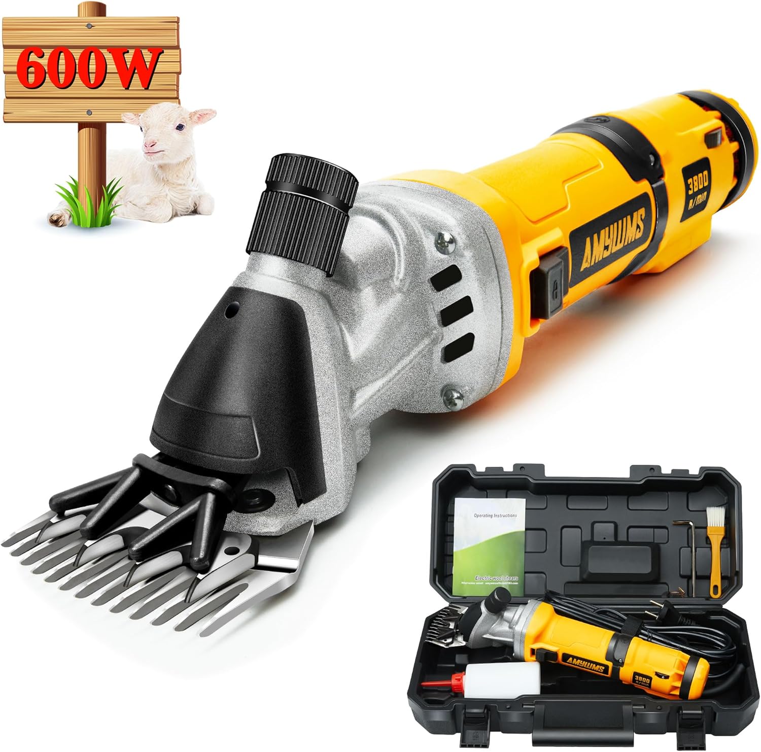 Amazon.com: AMYWMS Sheep Shears 600W, Electric Sheep Clippers ...