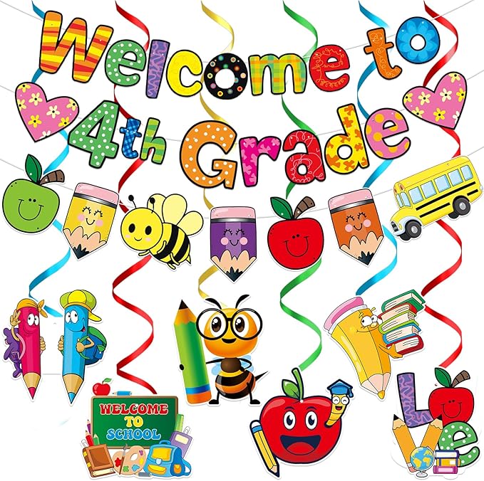 Amazon.com: Welcome to 4th Grade Banner First Day of 4th Grade ...
