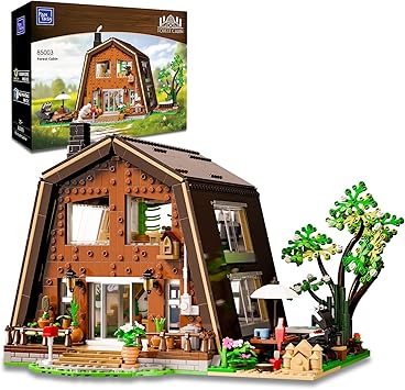 Amazon.com: BRICKKK PANTASY Wood-Cabin Building Set, Cabin House ...