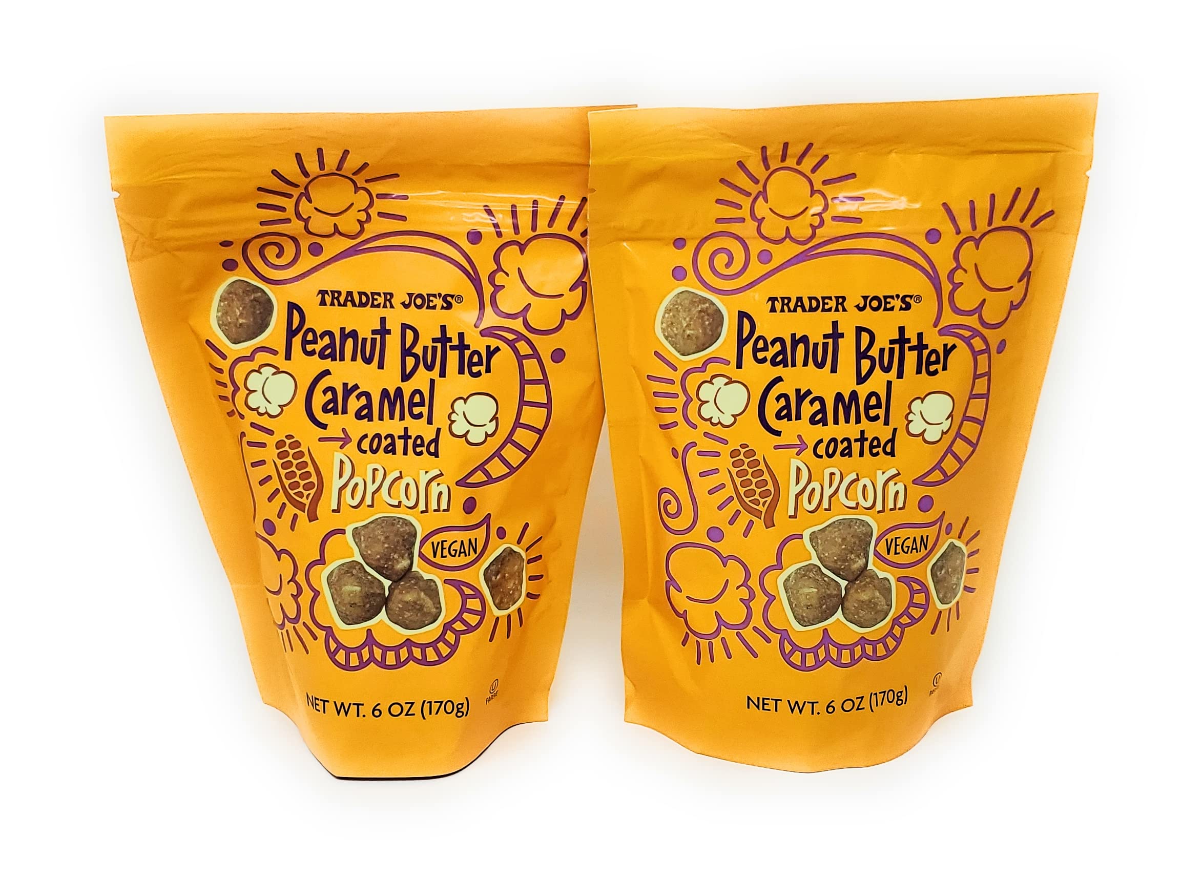 Amazon.com: Trader Joe's Peanut Butter Caramel Coated Popcorn Net Wt. 6 ...
