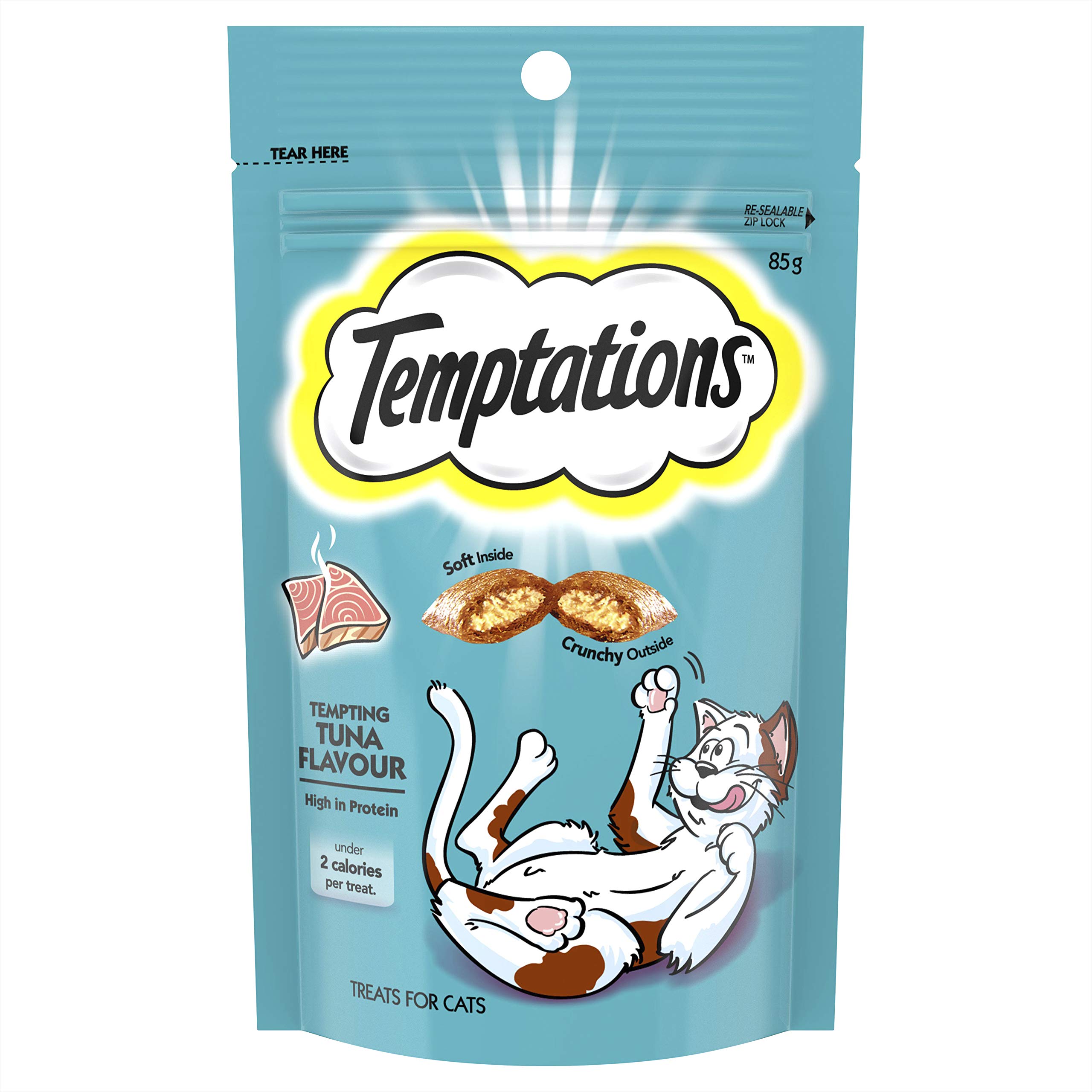 Temptations Tempting Tuna Flavor Snacks Dry Cat Food, 85 g (Pack of 6 ...