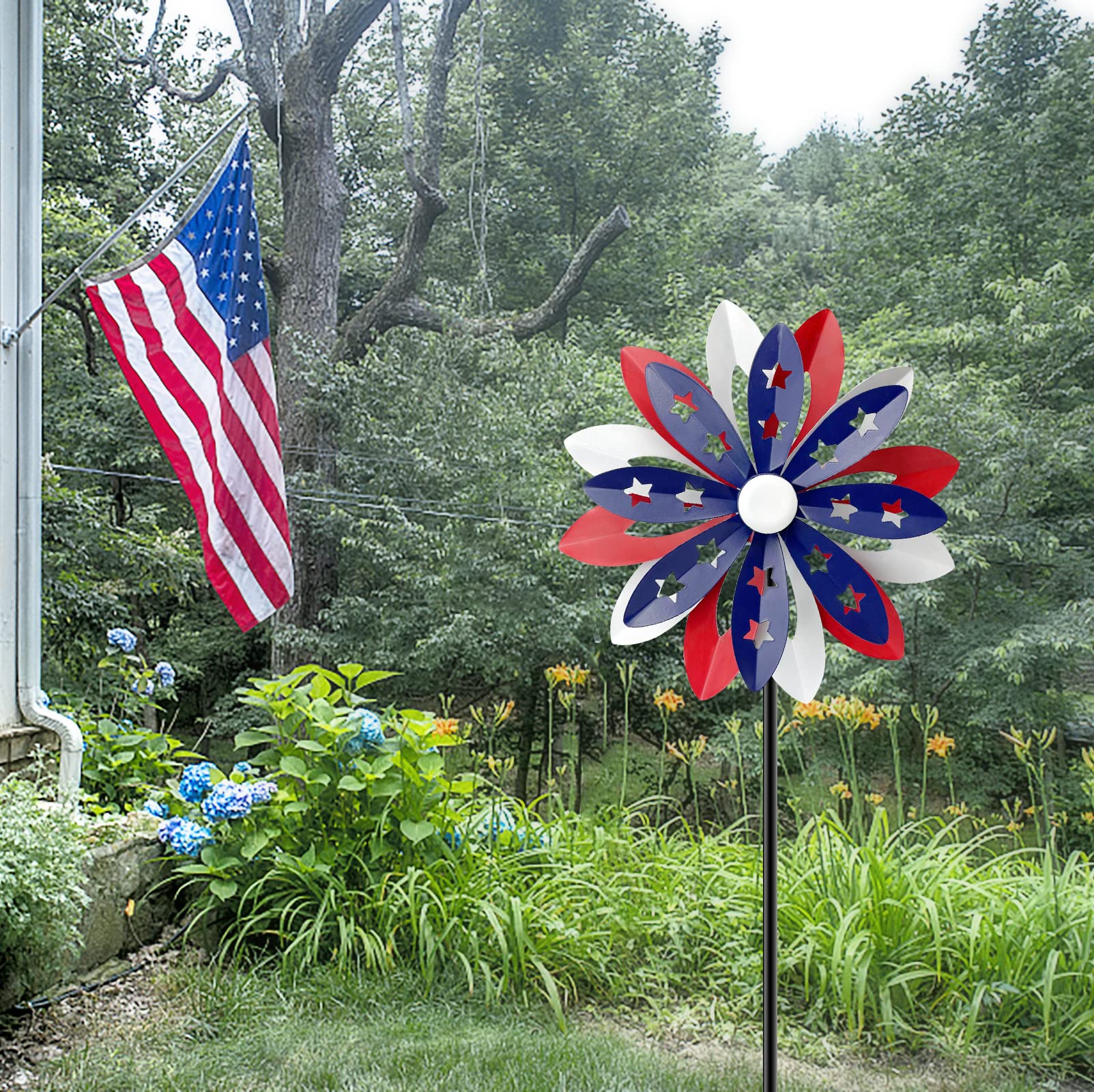 Wind Spinners Outdoor Metal with Patriotic, Magical Garden Windmill ...
