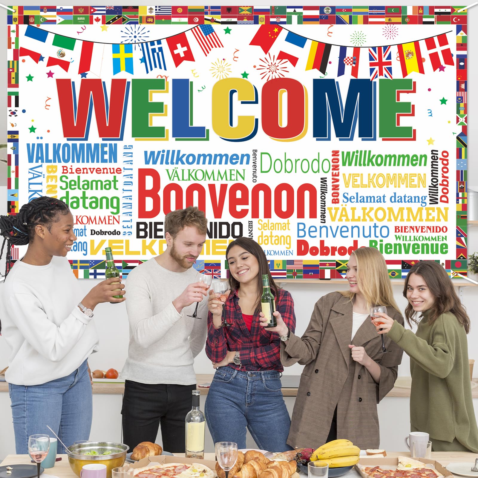 Snapklik.com : International Welcome Banners World Flags Banner ...