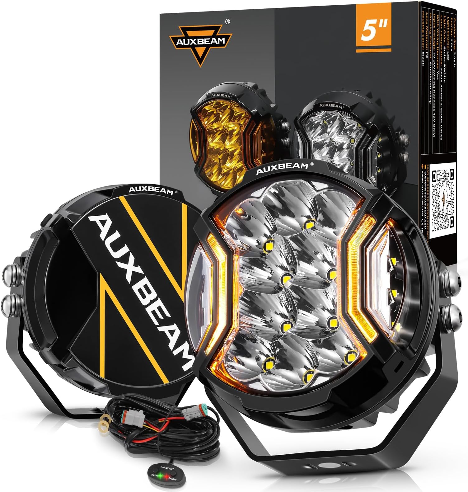 Amazon.com: StoneBanks 5 Inch LED Round Light Pods,200W 30000LM Side ...