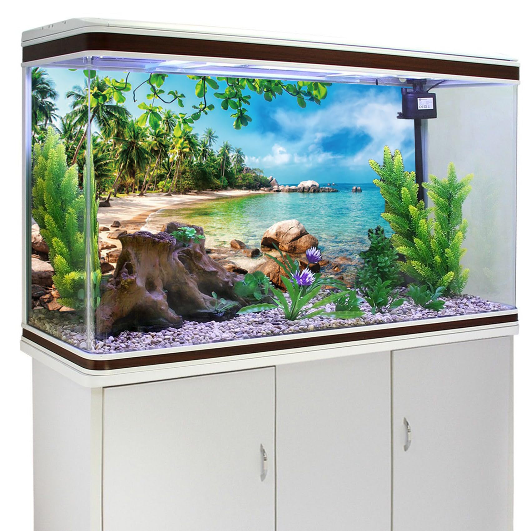 Snapklik.com : Fish Tank Background 72x18 Inch Blue Sky Ocean Beach ...
