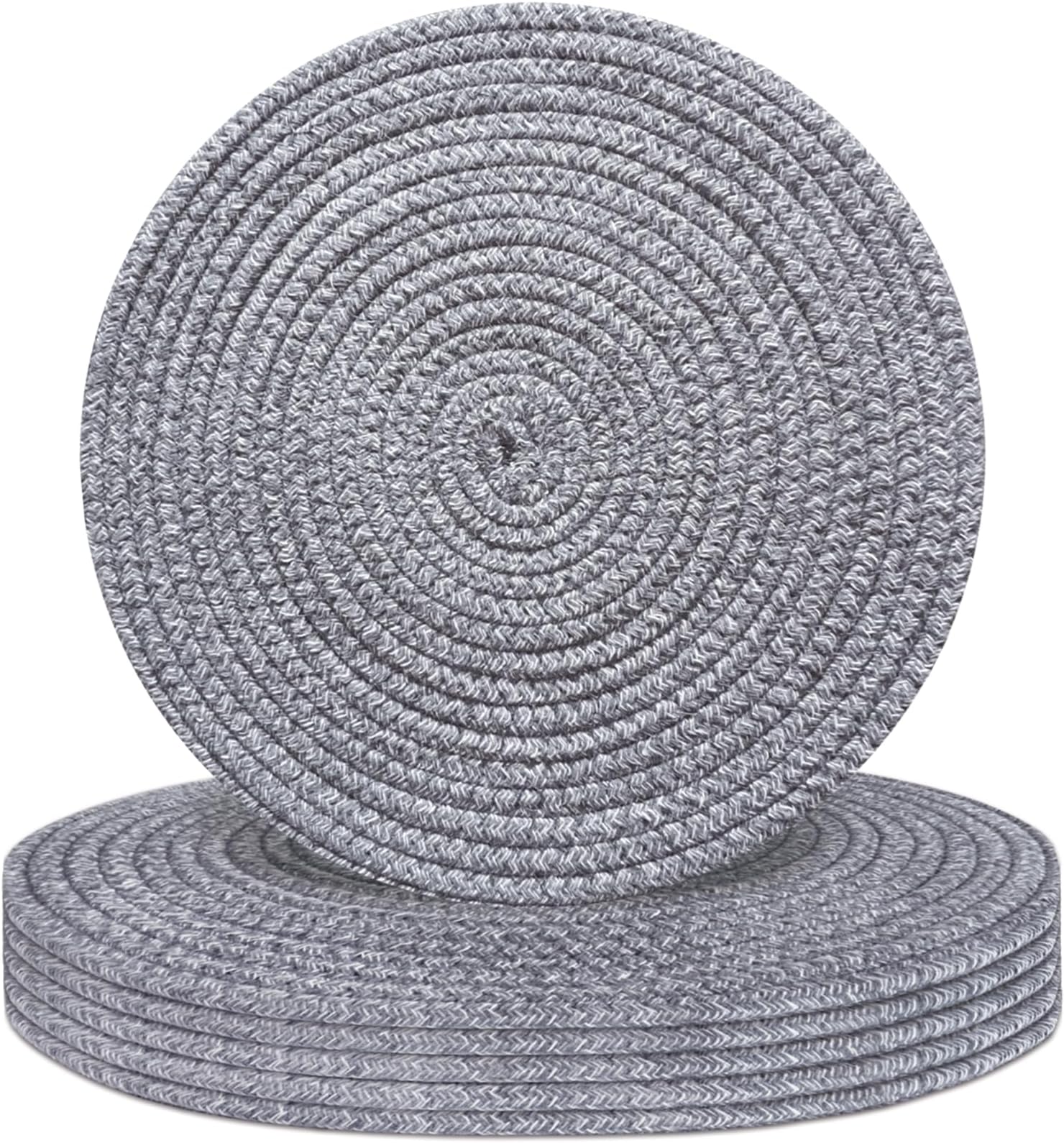Amazon.com: Billbotk Round Woven Placemats Set of 4, 13 Inches Kitchen ...