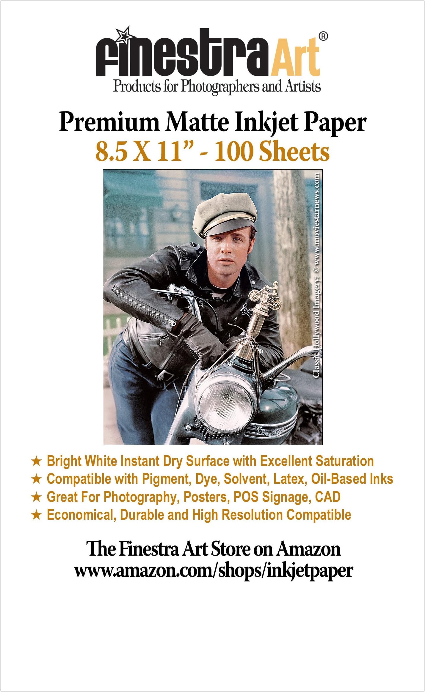 Amazon.com : 8" x 10" Premium Arctic Matte Inkjet Photo Paper - 100 ...