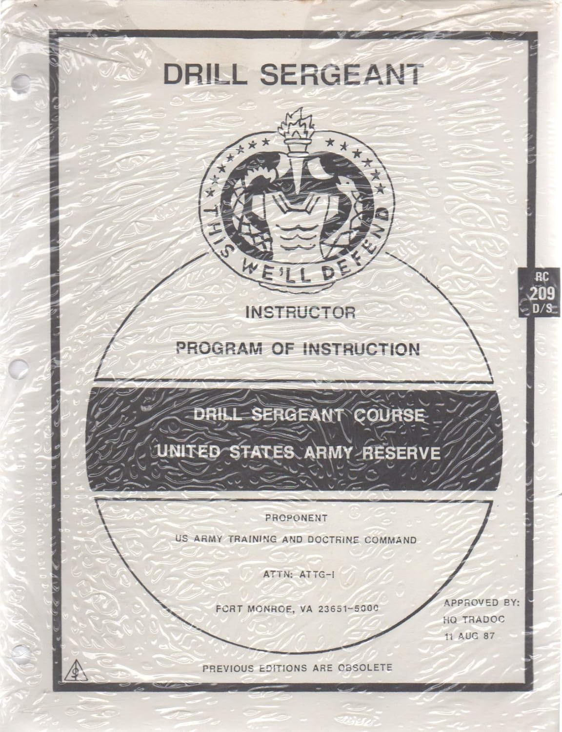 Drill Sergeant / Instructor / Program of Instruction / Drill Sergeant ...
