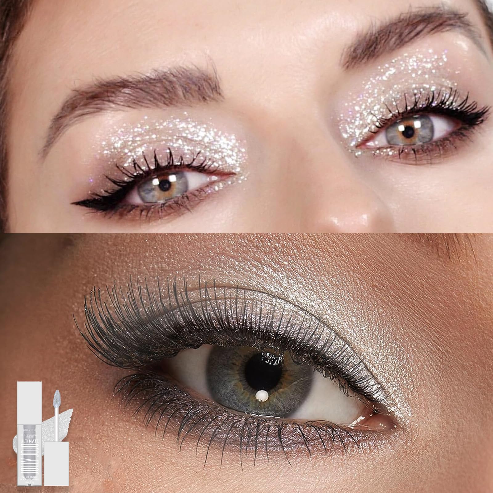 Silver Glitter Eye Latixmat NEW SILVER SHINY EYES WATERPROOF LIQUID