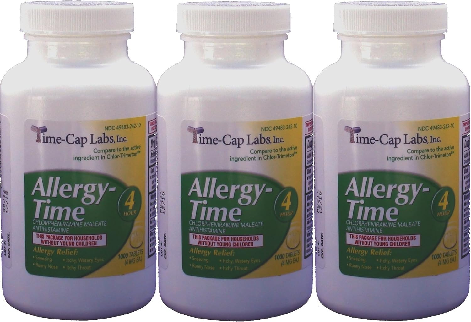Amazon.com: Allergy-Time Chlorpheniramine Maleate 4mg Generic for Chlor ...
